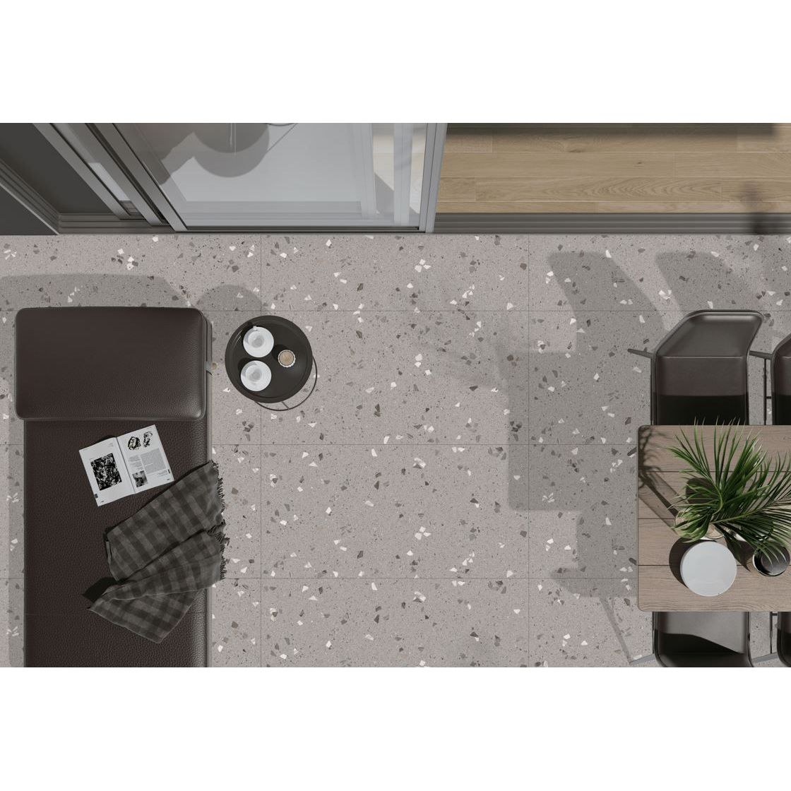 Πλακάκι Γρανίτης Δαπέδου Terrazzo 1011 Ματ Rectified 60x120